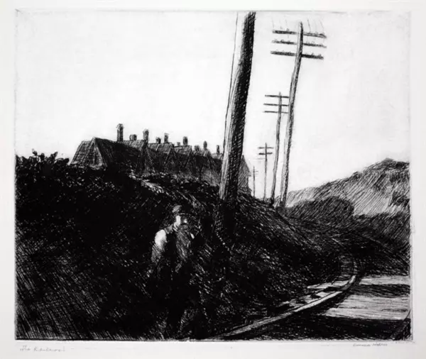 Edward Hopper, The Railroad, (1922) Kuva: artnet Auctions