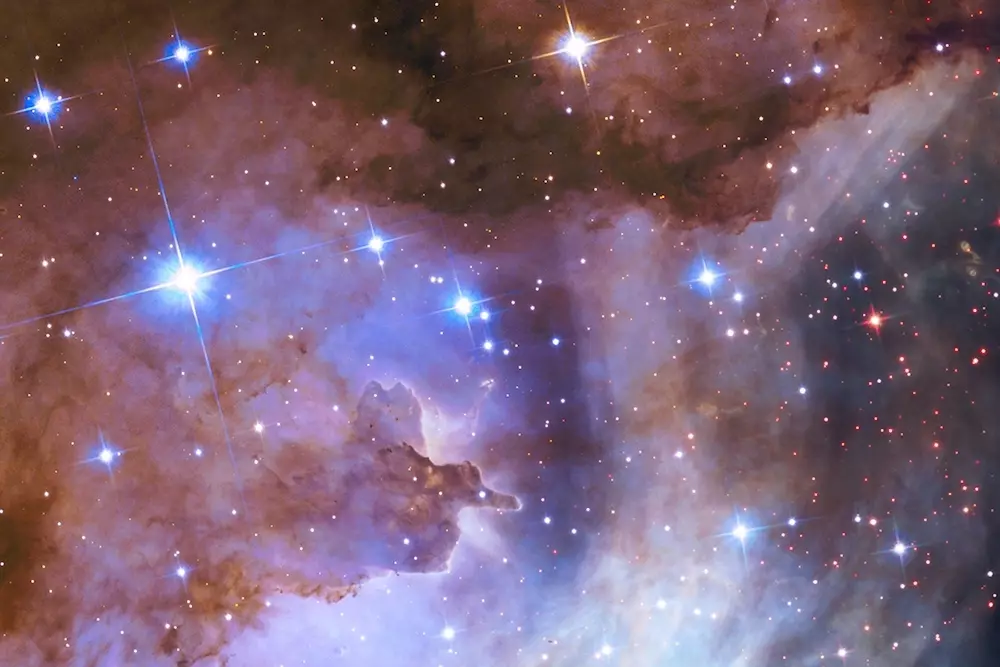 Ang Westerlund 2 Star Cluster (detalye). Litrato: NASA, ESA, ang Hubble Heritage Team (STScI/AURA), A. Nota (ESA/STScI), ug ang Westerlund 2 Science Team.