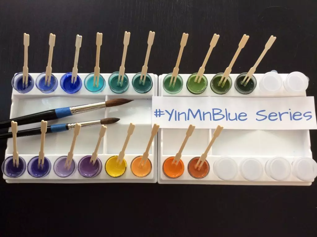 Los colores adicionales de la serie YInMn Blue inventados en la Universidad Estatal de Oregón por Mas Subramanian. Cortesía de Mas Subramanian.