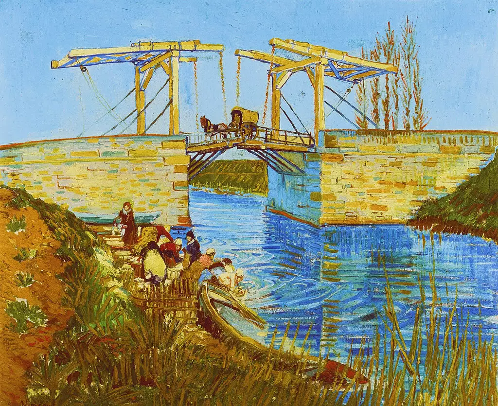 Vincent van Gogh, El puente Langlois en Arles con mujeres lavando (1888). Foto: cortesía del Museo Kröller-Müller, Otterlo, Países Bajos.