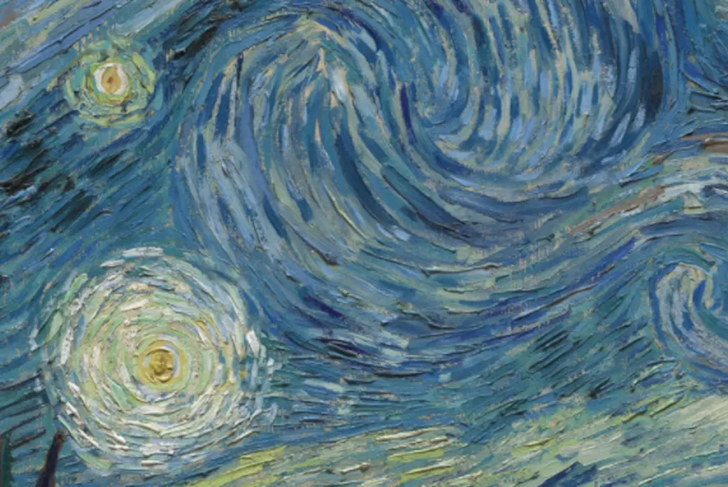 Detail filmist The Starry Night (1889).