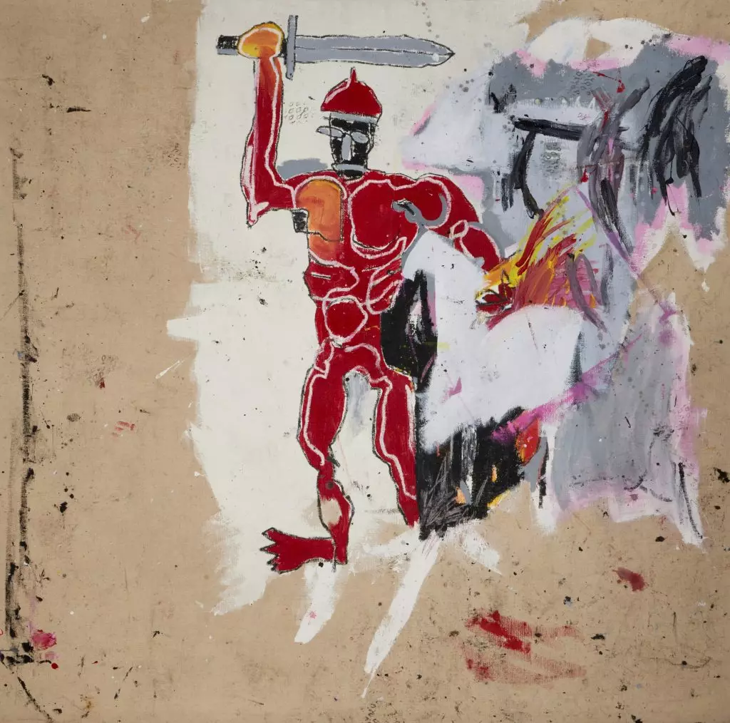 Jean-Michel Basquiat, Untitled (Red Warrior) (1982). Duab los ntawm Sotheby's