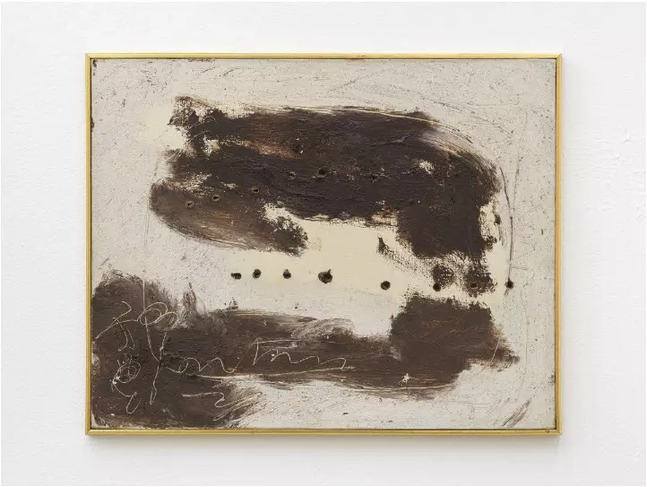 Lucio Fontana, Concetto Spaziale, 1957. Waxaa mahad leh Rossi & Rossi.