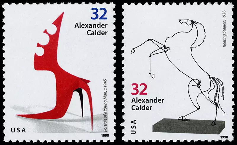 Alexander Calder markaları. ©Amerika Birləşmiş Ştatları Poçt Xidməti