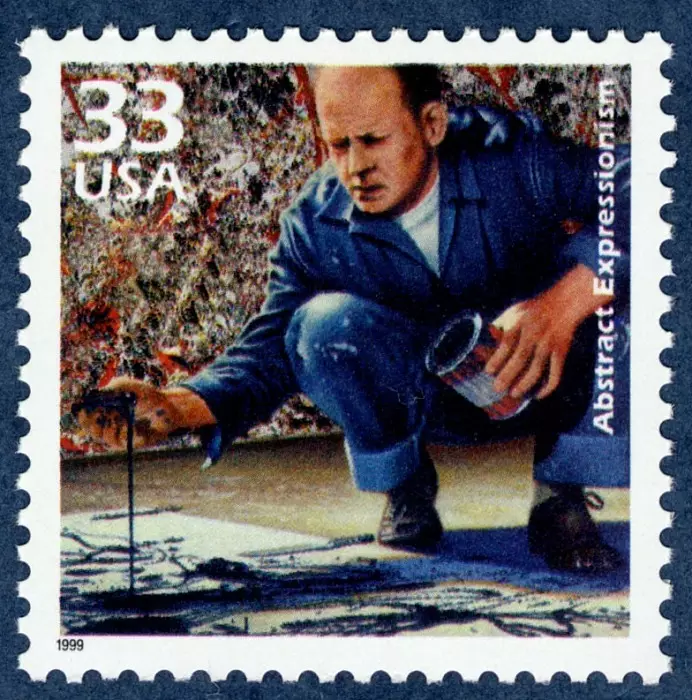 Jackson Pollock Abstract Expressionism. © US Postal Service