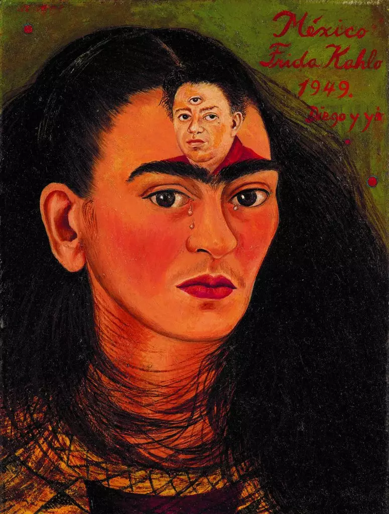 Frida Kahlo, Diego y yo (Diego ug Ako) (1949). Sa maayong kabubut-on sa Sotheby's.