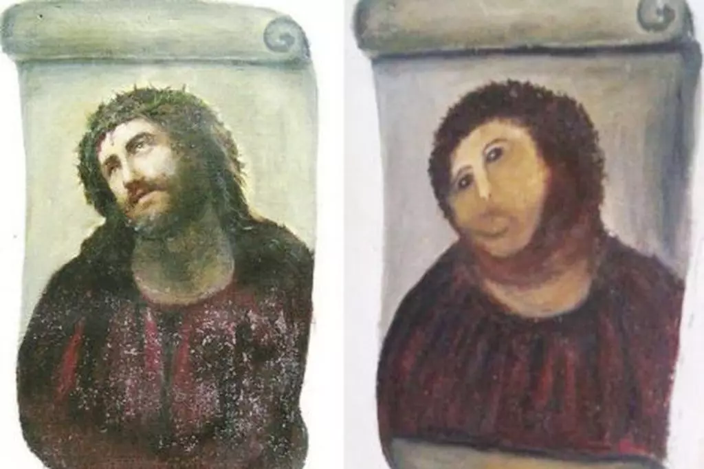 Елиас Гарсия Мартинес, реставриран от Сесилия Хименес, Ecce Homo (ок. 1930/2012).