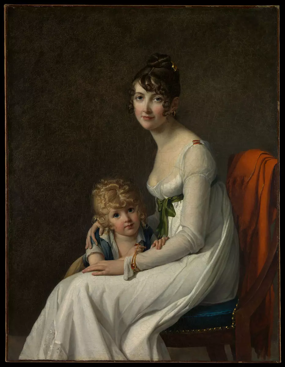 Marie Guillelmine Benoist, Madame Philippe Panon Desbassayns de Richemont සහ Her Son, Eugène (1802). මෙට්‍රොපොලිටන් කලා කෞතුකාගාරයේ එකතුව.