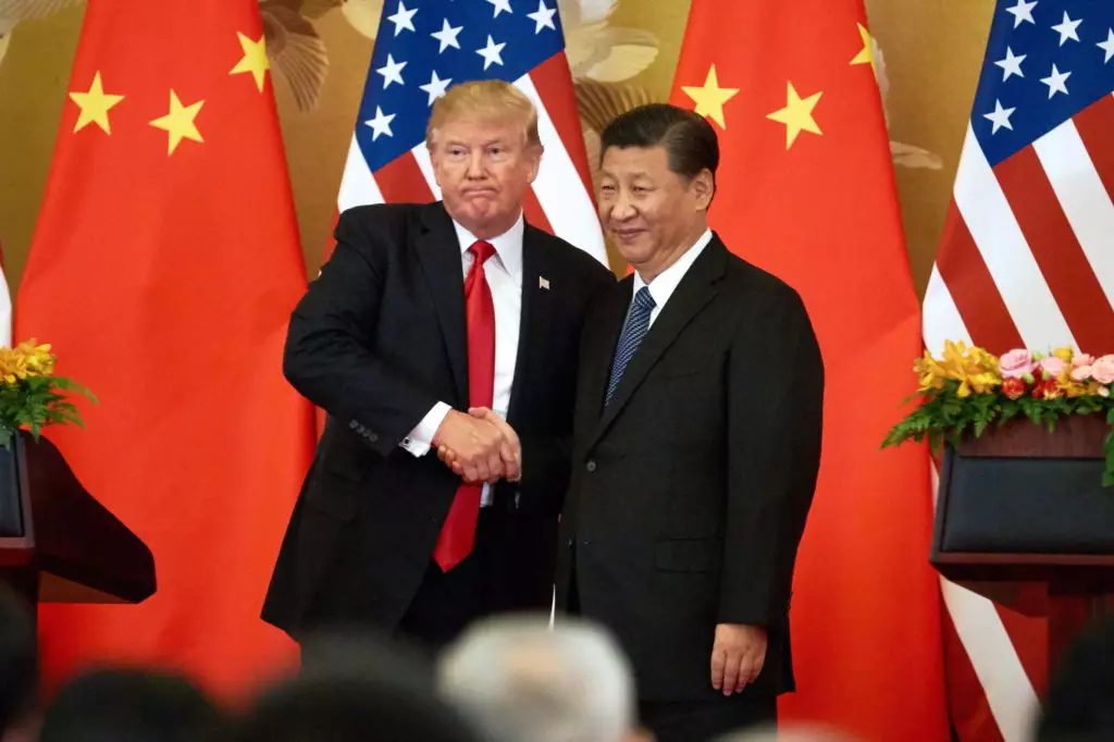 Présidén Donald Trump sareng Présidén Cina Xi Jinping. Poto ku Artyom IvanovTASS / Gambar Getty.