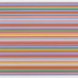 Bridget Riley, Allegro Red, 2014, epo lori ọgbọ. Iteriba David Zwirner, Niu Yoki/London.