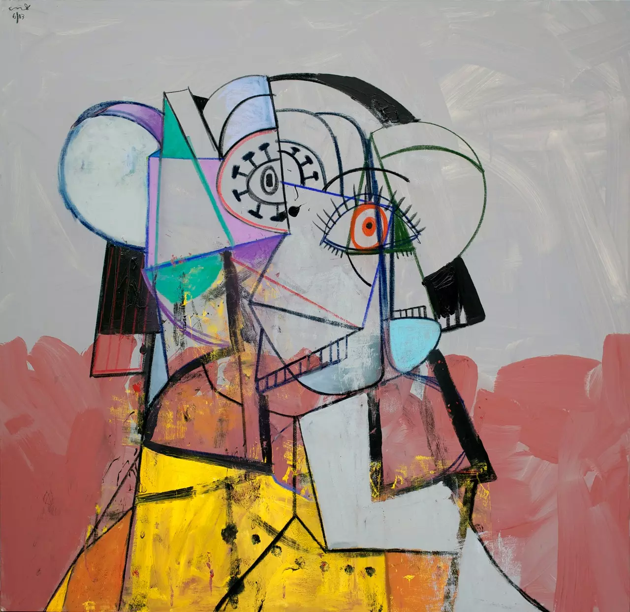 George Condo Portrait with Grey Forms (2013) Ritratt: Korteżija tal-artist u Skarstedt