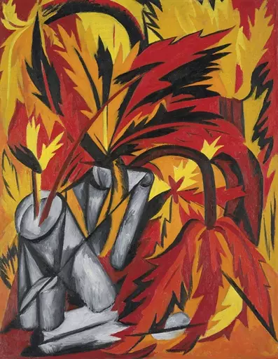 Natalia Sergeevna Goncharova, Les fleurs (1912) जुन 24, 2008 मा क्रिस्टीको लन्डनमा 10,860,833 डलरमा बेचिन।