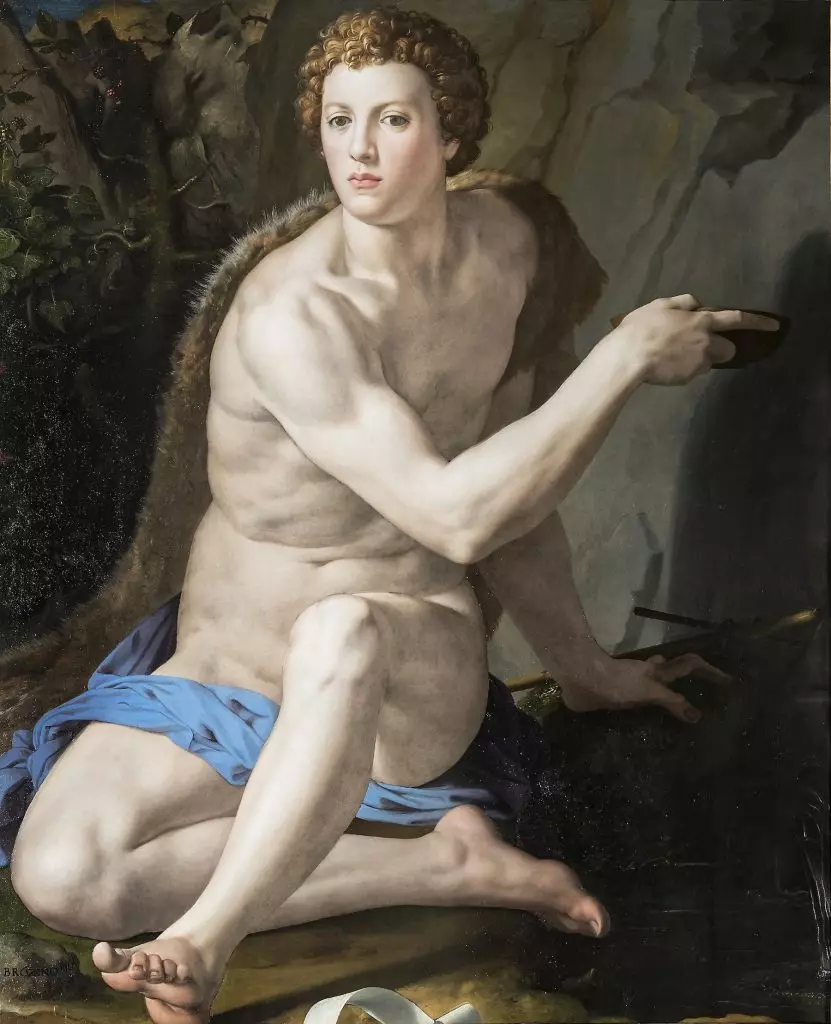 Bronzino, Saint John the Baptist (Potret Giovanni de' Medici) (1560–61). Galleria Borghese, Roma.