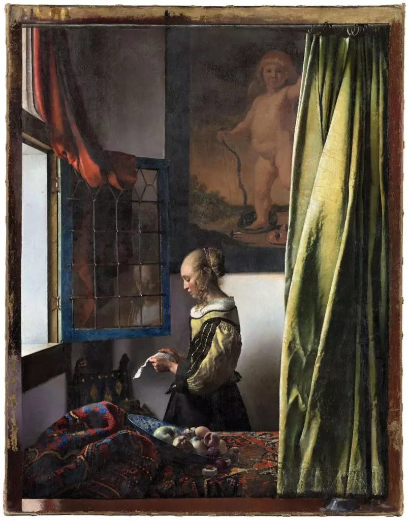 Johannes Vermeer, Cailín ag Léamh Litir ag an bhFuinneog Oscailte (1657-59). © Gemäldegalerie Alte Meister, Staatliche Kunstsammlungen Dresden. Grianghraf: Wolfgang Kreische.