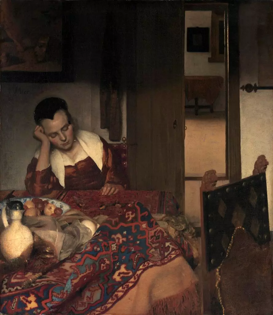 Johannes Vermeer, O fată adormită (1657). Prin amabilitatea Muzeului Metropolitan de Artă.