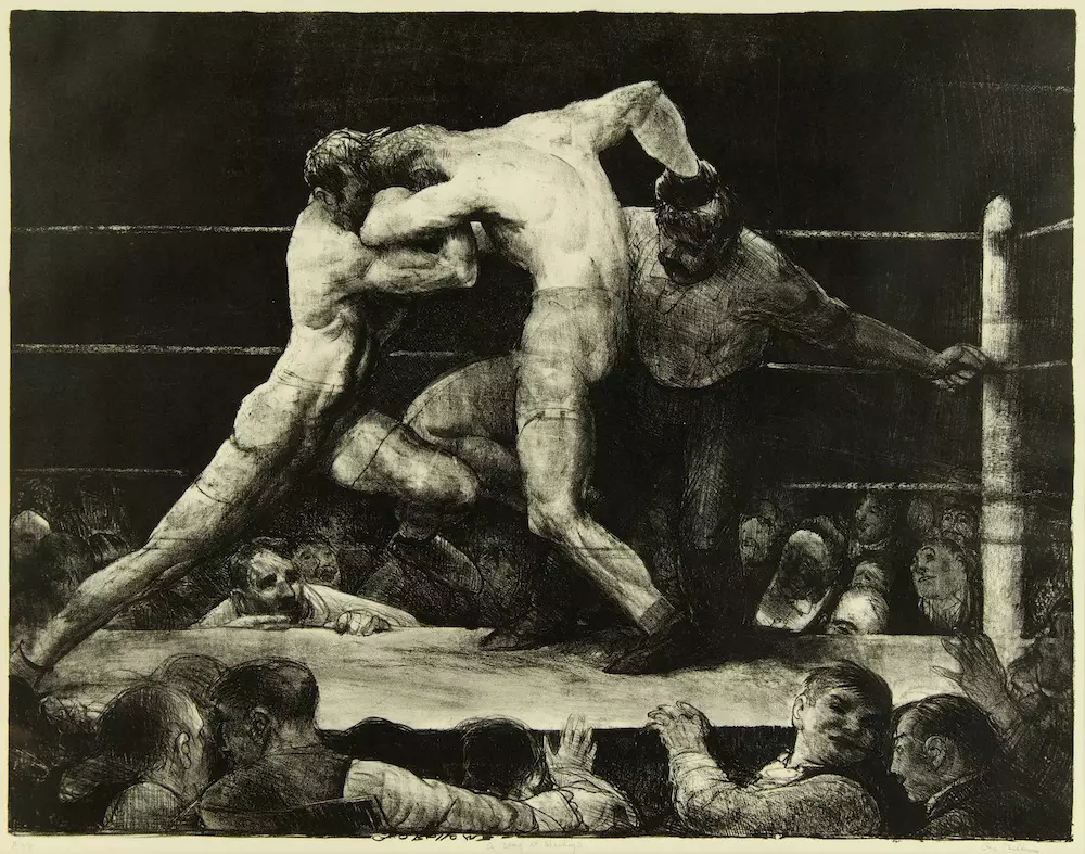 George Bellows, A Stag at Sharkey's (1917). Cortesía do Columbus Museum of Art.