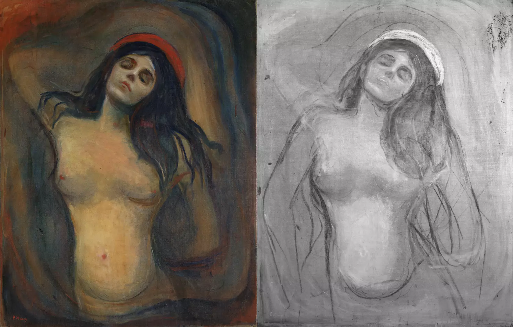 Munch va crear una versió casta de la seva infame pintura "Madonna" amagada sota la picante per la qual és famós