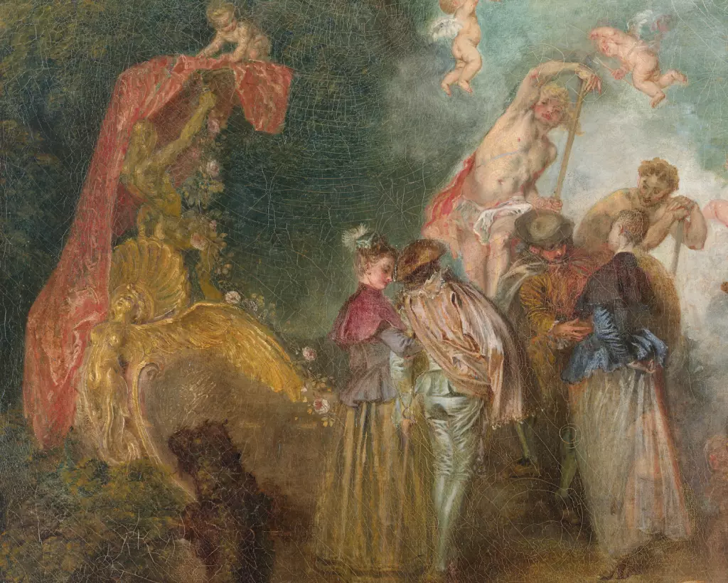 Détail de l'Embarquement pour Cythère (1717) de Jean-Antoine Watteau. Collection du Louvre, Paris.