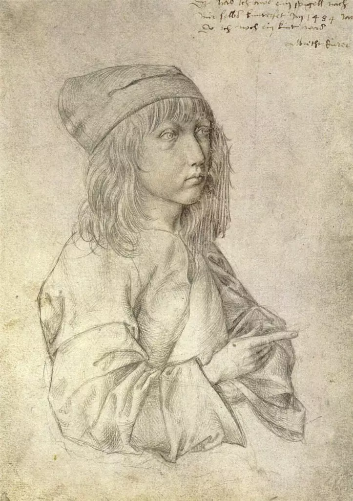 Albrecht Dürer, 13 Yaşında Otoportre (1484). Wikimedia Commons'ın izniyle.