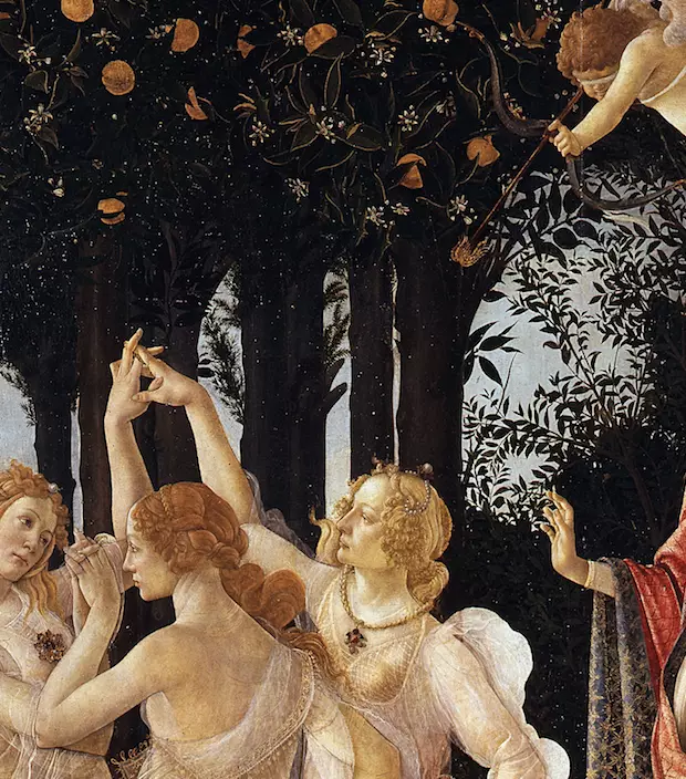 Primavera පිළිබඳ විස්තර Sandro Botticelli විසිනි.