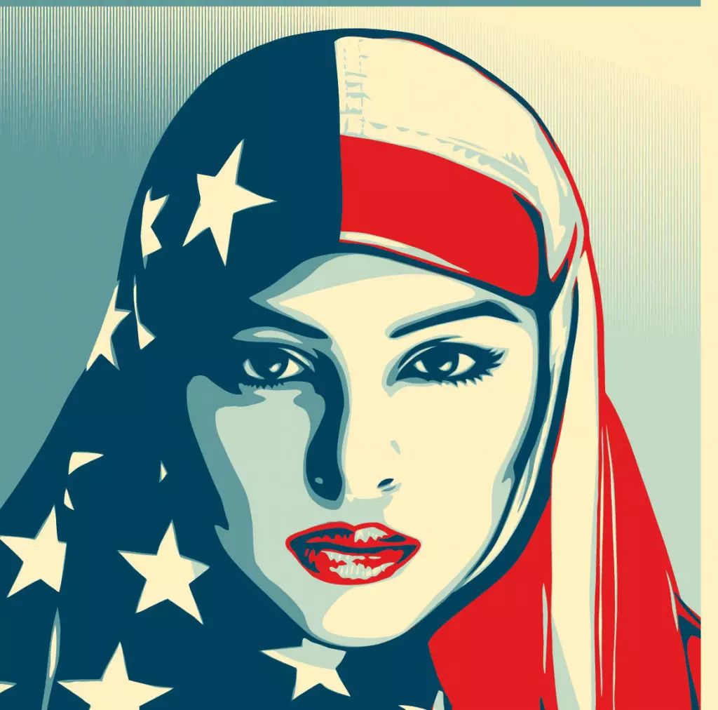 Yon afich nan seri We the People pa Shepard Fairey. Koutwazi Obeyi Giant.