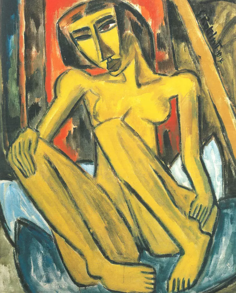 Karl Schmidt-Rottluff, Desnudo, 1914.