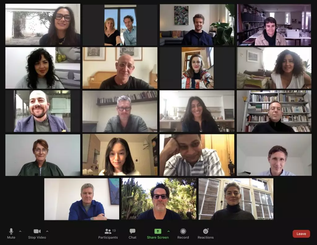 Medlemmar av International Galleries Alliance (ICA) i ett Zoom-möte nyligen. Med tillstånd av ICA.