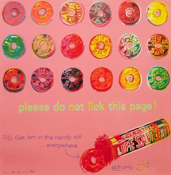 Andy Warhol, Life Savers, de Ads (F. & S. 353) (1985). Foto: cortesia da Galeria Revolver.