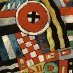 Marsden Hartley, Berlin Abstraksi, 1914/1915 minyak dina kanvas, dipiguraan: 39 3/4 x 33 1/2 x 2 1/4 di Galeri Seni Nasional, Koléksi Corcoran (meuli Museum, Dana Galeri)