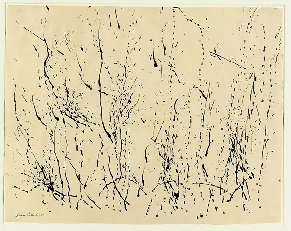 Jackson Pollock, tanpa irah-irahan (1951). Foto: duweni Museum Seni Dallas.