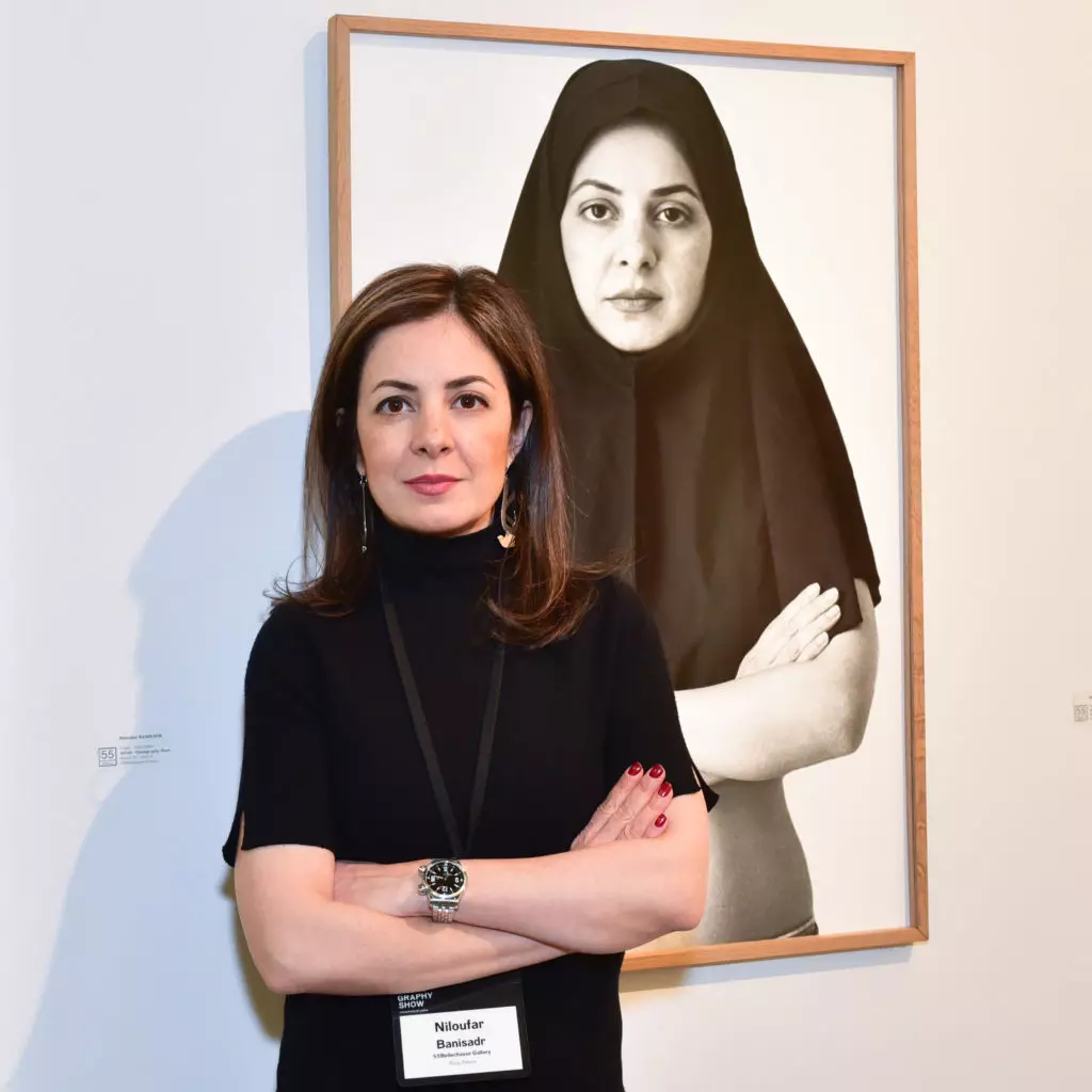 Niloufar Banisadr at the Vernissage for AIPAD. Courtesy of Sean Zanni © Patrick McMullan.