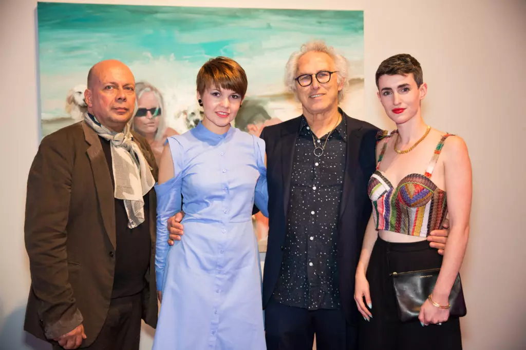 Peter Doroshenko, Lilia Kudelia, Eric Fischl, and Justine Ludwig at the MTV RE:DEFINE Benefit. Courtesy of Sylvia Elzafon. 