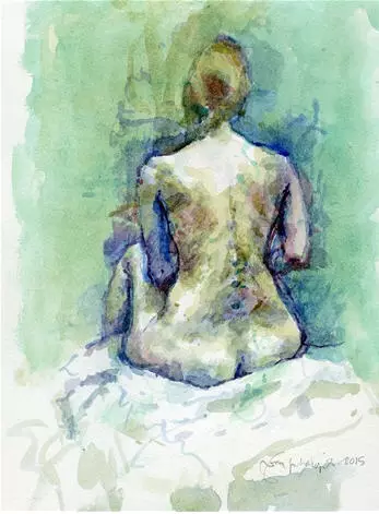 Tom Phillips, Untitled Nude (2015). Le caoinchead Bláthanna.