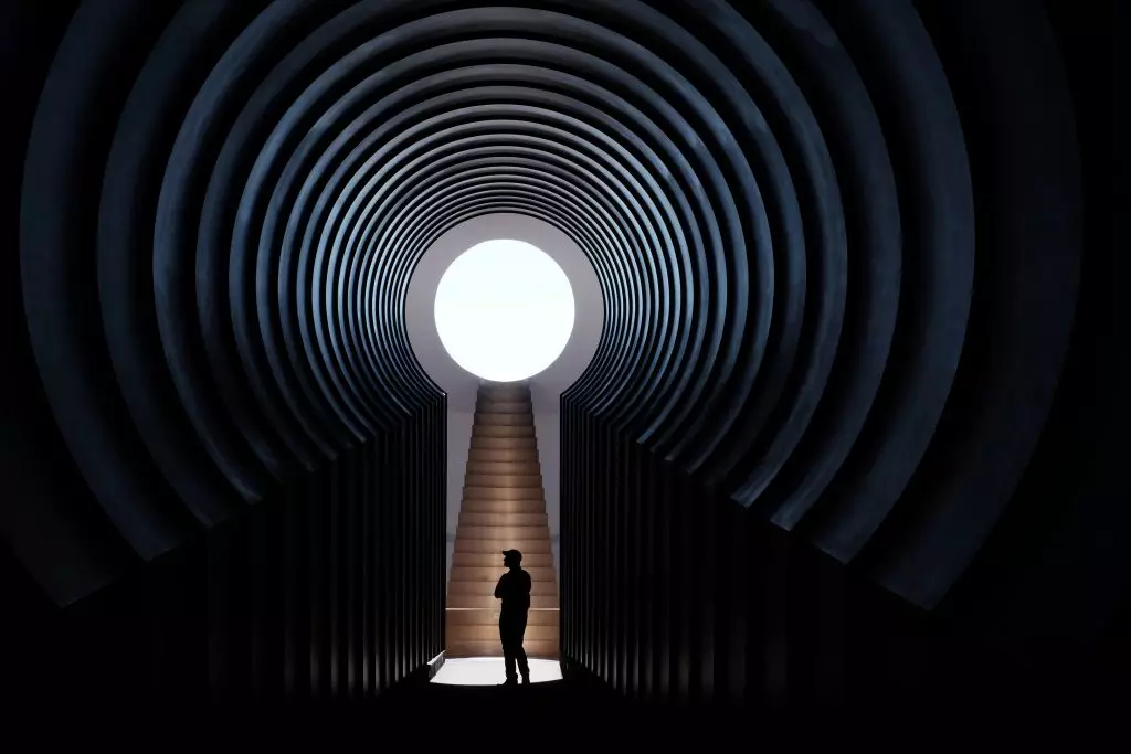 Ninu James Turrell's Roden Crater ni ita Prescott, AZ. (Aworan nipasẹ Bonnie Jo Mount/The Washington Post nipasẹ Getty Images)