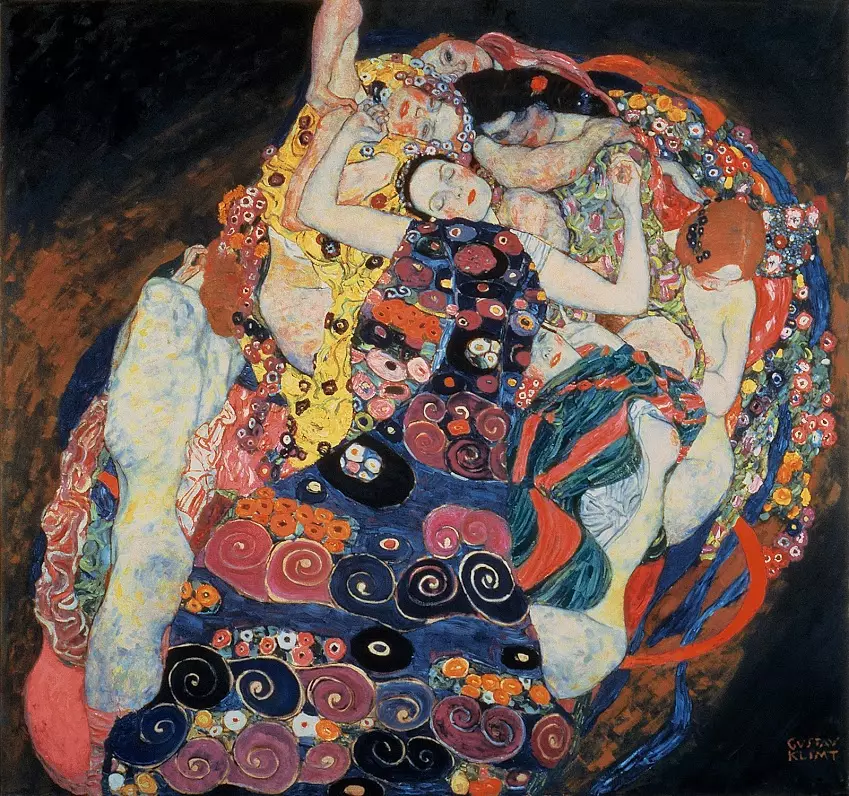 Gustav Klimt, Devica (1913). Z dovoljenjem Narodne galerije v Pragi.