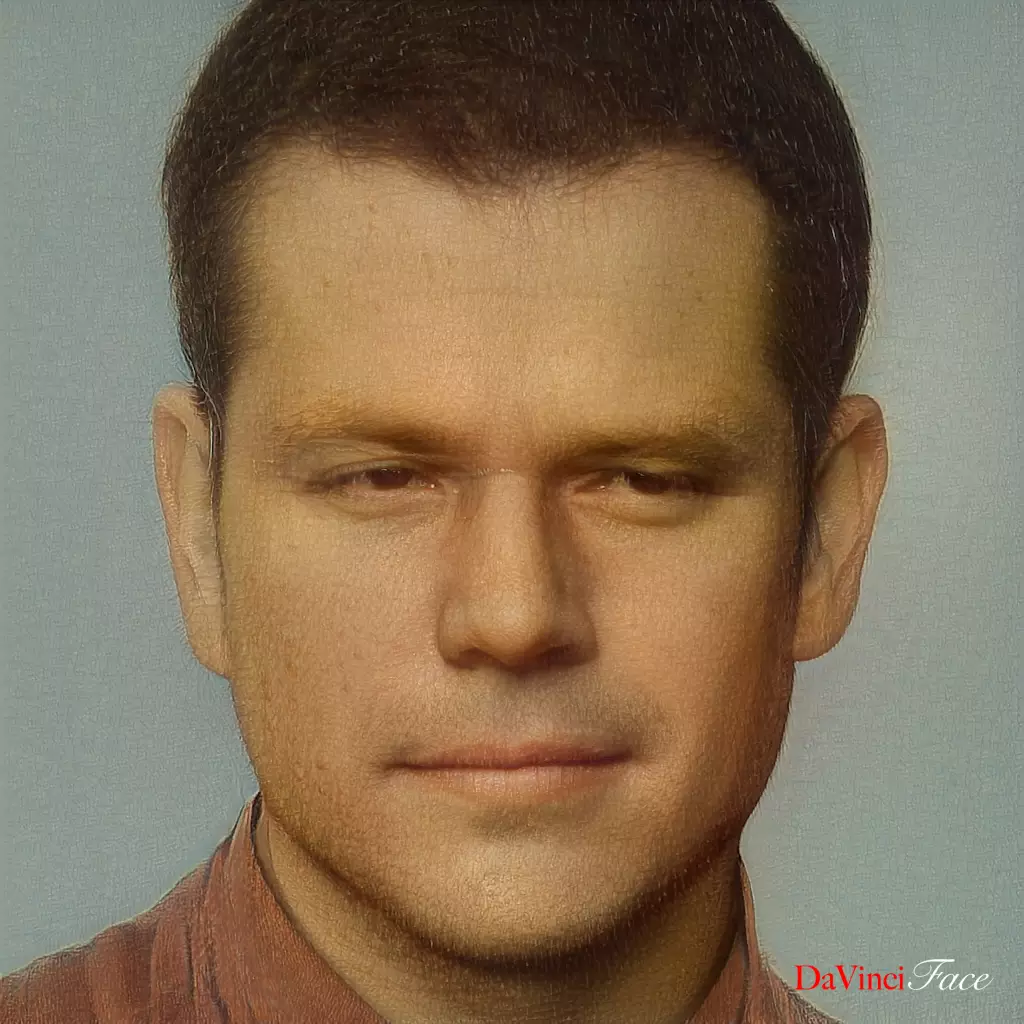 Si Matt Damon kauban si Da Vinci Face.