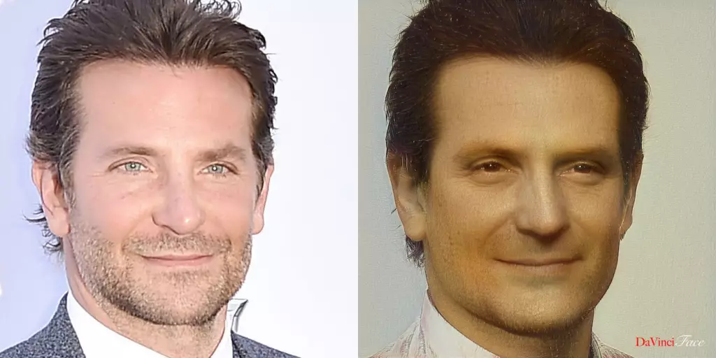 Bradley Cooper ma' Da Vinci Face. Ritratt minn David Crotty, ©Patrick McMullan.