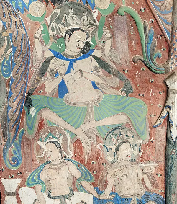 غار 285، دیوار کی پینٹنگ کی تفصیل، مغربی وی خاندان (535-556 عیسوی)۔ Mogao Grottoes، Dunhuang، چین۔ بشکریہ Dunhuang اکیڈمی۔