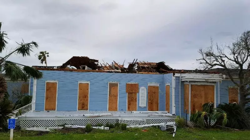 Centar za umjetnost Rockport kako se vidi nakon uragana Harvey. Ljubaznošću Rockport Centra za umjetnost.