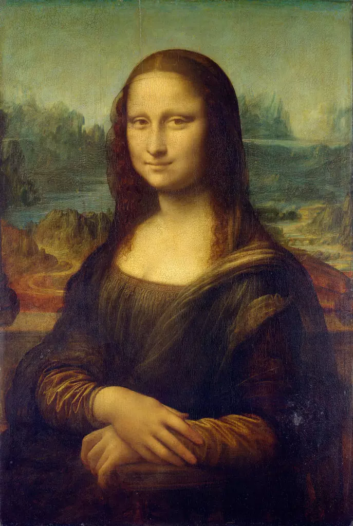 Leonardo da Vinci, Mona Lisa (1503–1517). Dengan hormat dari Louvre.