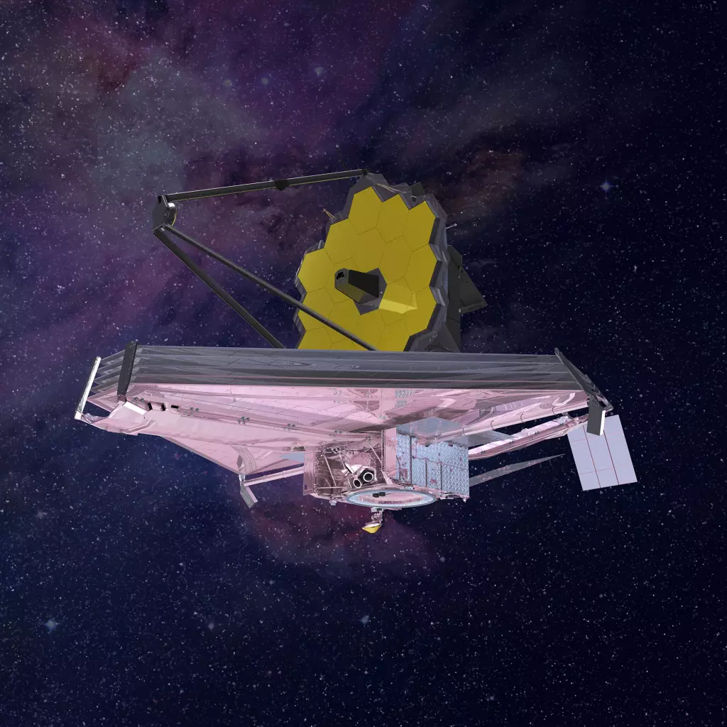 Tusia ata o le James Webb Space Telescope. Fa'aaloaloga a NASA, ESA, ma Northrop Grumman.