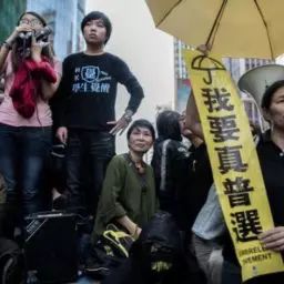 Baipelaetsi ba pro-demokrasi Hong Kong. Senepe: AFP.