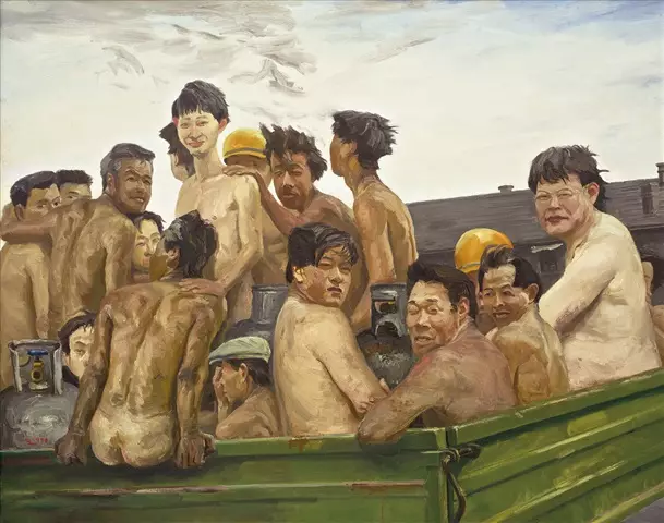 Liu Xiaodong, Dispeting the Rules (1996) 5 oktyabr 2014-cü il, Bazar günü Sotheby's Honq Konqda 8.530.818 dollara satıldı. Şəkil: artnet.