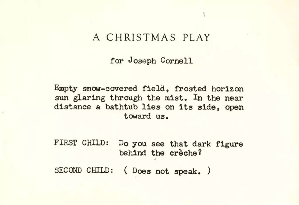 Joseph Cornell için Bir Noel Oyunu (1963). Görüntü Telif Hakkı ©Kolektif Fluxus, Fondazione Bonotto'nun izniyle.