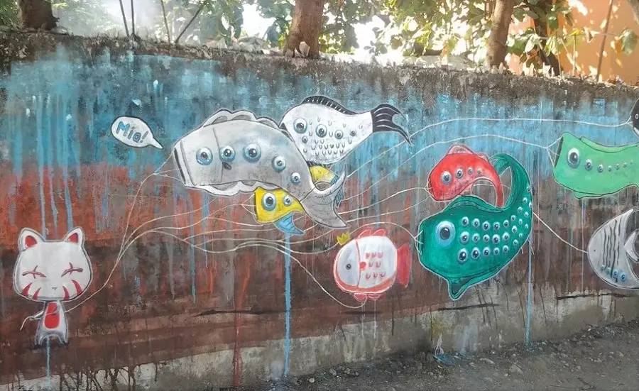 Bonito olho boração, desconhecido, Projeto de arte de rua filipina, conforme incluído no projeto de arte de rua do Google.