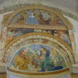 Lukisan dinding abad ke-15 di gereja San Salvatore di Campi di Norcia. Atas izin Norcia.