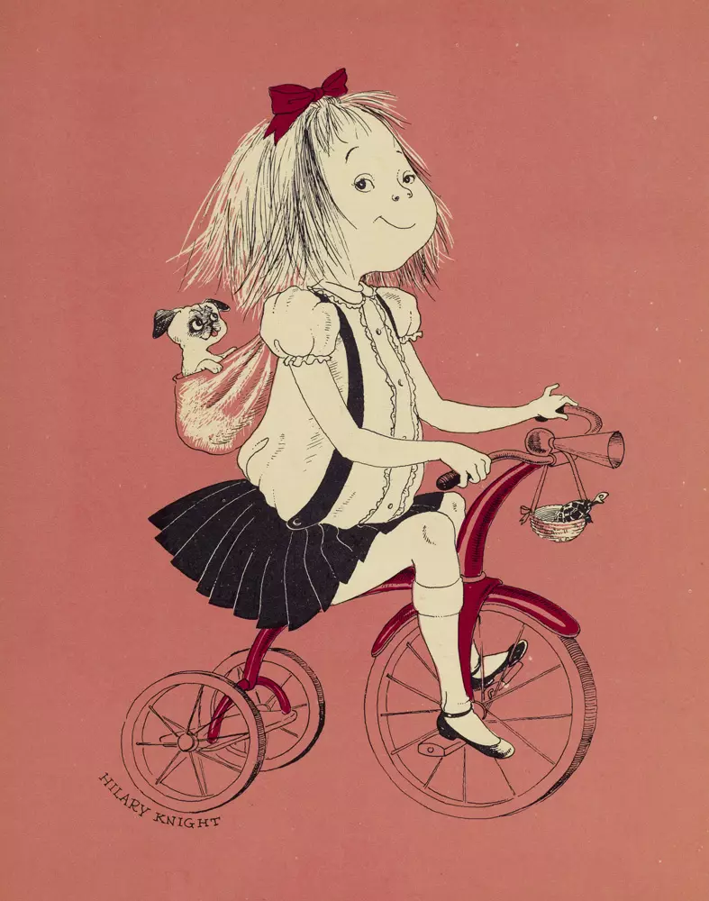 Hilary Knight, ilustrasi menu anak-anak Eloise untuk Plaza Hotel, (1957-58). Koleksi Hilary Knight, © Kay Thompson.