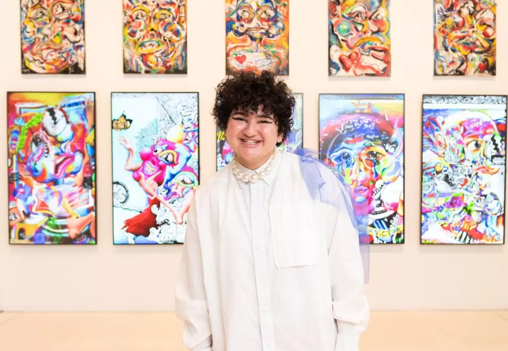 Artis digital FEWOCiOUS menjual lima NFT di Christie's pada 28 Juni 2021 di New York City. (Foto oleh Noam Galai/Getty Images)