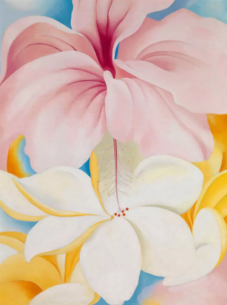 Georgia O'Keeffe, Hibiskus z Plumeria (1939). Dzięki uprzejmości Smithsonian American Art Museum, © 2018 Georgia O’Keeffe Museum/Artists Rights Society (ARS), Nowy Jork.