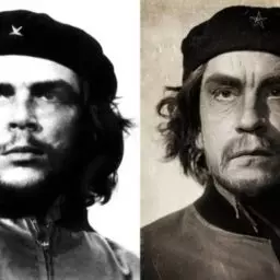 Alberto Korda, Che Guevara (1960) ve Sandro Miller'ın John Malkovich ile olan versiyonu.